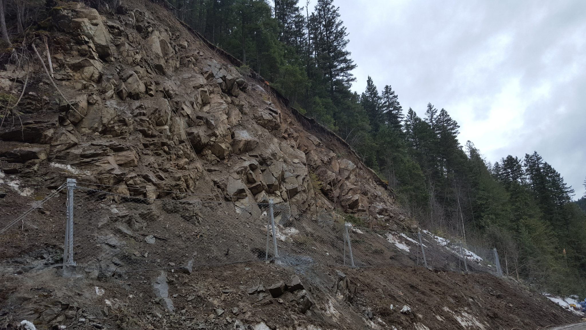 Jamieson Creek Rock Fall Barrier Installation - Norpac Construction